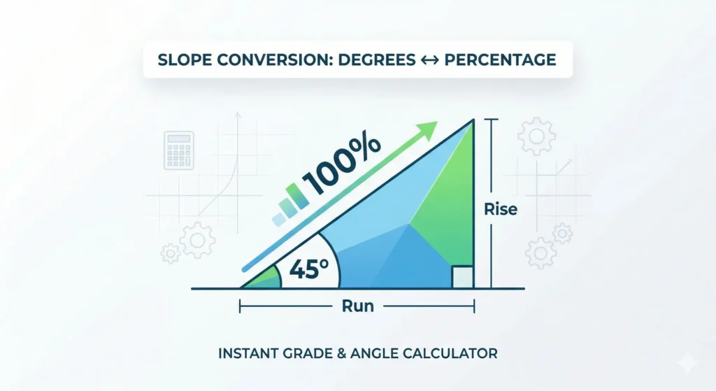 Degrees to Percentage Slope Calculator | Versa Calculator